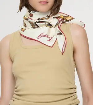 Burberry Silk Knight Armour Scarf - Ivory