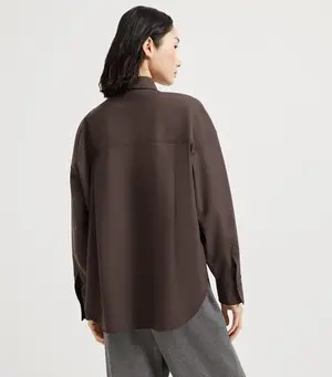 Brunello Cucinelli Virgin Wool-blend Monili-tab Shirt