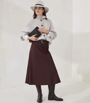 Brunello Cucinelli Virgin Wool-blend Twill Flute Skirt