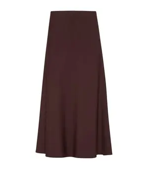 Brunello Cucinelli Virgin Wool-blend Twill Flute Skirt - Red