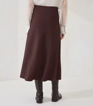 Brunello Cucinelli Virgin Wool-blend Twill Flute Skirt - Red