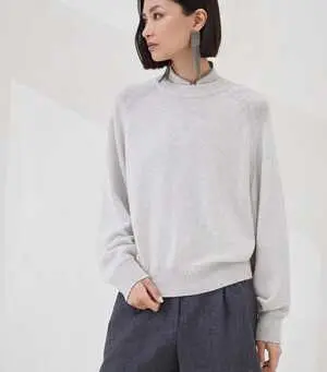 Brunello Cucinelli Cashmere-silk Diamond Yarn Sweater - White