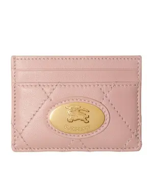 Burberry Leather Quilted Card Holder - Pink