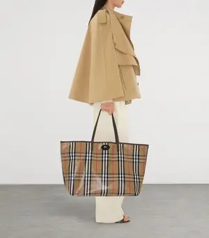 Burberry Large Canvas Highlands Tote Bag - Beige