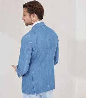 Brunello Cucinelli Denim Double-breasted Blazer