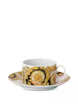 Versace Barocco 92 Teacup Saucer Set - White