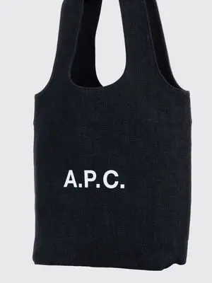 A.p.c. Ninon Small Tote Bag In Cotton Denim - Indigo