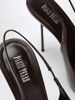 Paris Texas Lidia Patent Leather Slingback Pumps With High Heel - Ebony