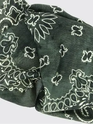 GOLDEN GOOSE Square Silk Foulard With Abstract Bandana Print - Green