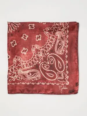 GOLDEN GOOSE Square Silk Foulard With Abstract Bandana Print Red