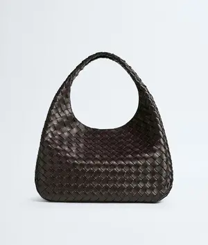 Bottega Veneta Intrecciato Leather Campana Shoulder Bag - Fondant