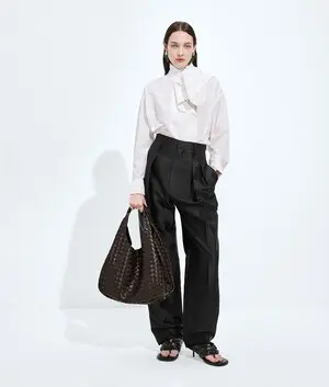 Bottega Veneta Intrecciato Leather Campana Shoulder Bag - Fondant