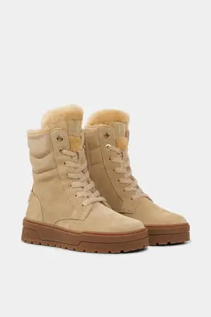 Bogner Calgary Lace-up Boots With Spikes - Camel