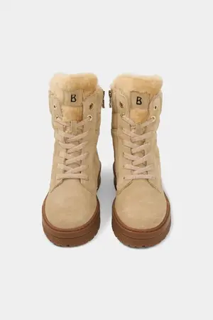 Bogner Calgary Lace-up Boots With Spikes - Camel