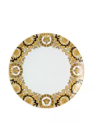 Versace Baroque-print Plate - White