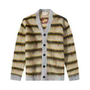 Marni V-neck Mohair Stripe Cardigan - Multicolor