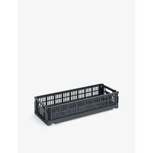 HAY Oblong Stackable Crate Charcoal