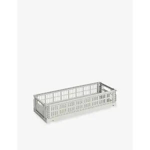 HAY Oblong Stackable Crate Grey