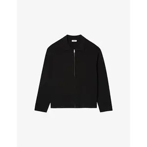 Sandro Relaxed-fit Zip-up Knitted Cardigan - Black
