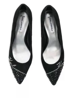 Karl Lagerfeld Pointed-toe Embellished Stiletto Pumps
