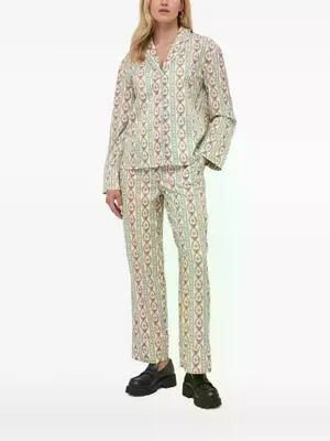 NOTES DU NORD Embellished Button Shirt - Neutrals