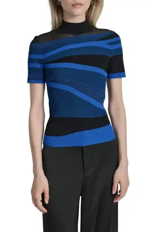 Dkny Colorblock Short Sleeve Sweater