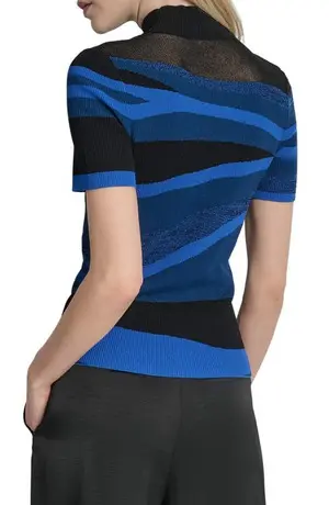 Dkny Colorblock Short Sleeve Sweater