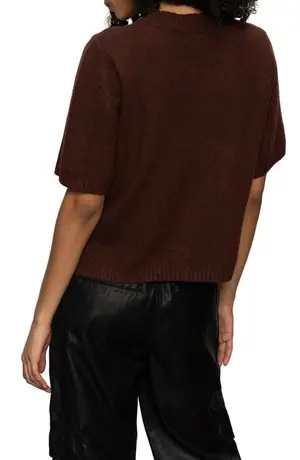Sanctuary Short Sleeve Sweater - Chicory Brown