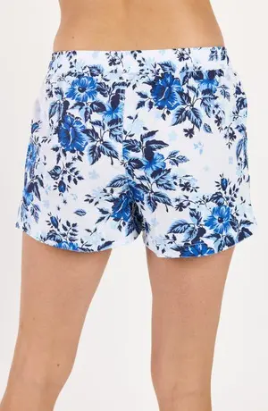 CALYPSA Board Shorts With Upf 50+ Sun Protection - Blue Blooms