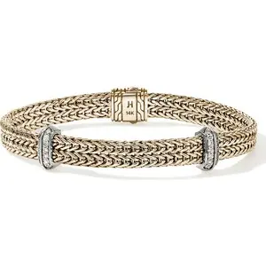 John Hardy Icon Link Diamond Station Bracelet - Gold
