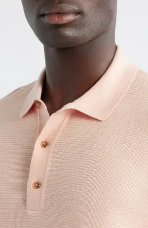 BOSS Iannotti Cotton Blend Polo - Light/pastel Pink