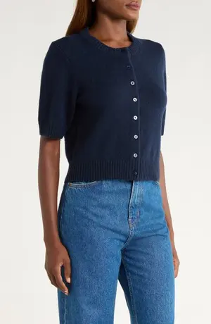 REFORMATION Cashmere And Wool Blend Cropped Cardigan