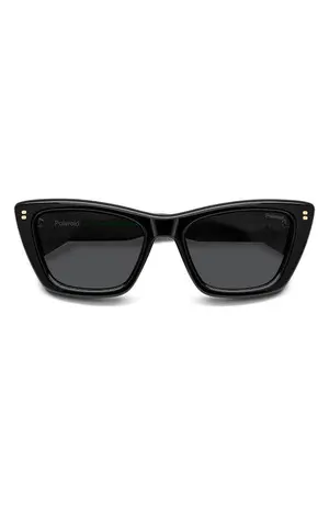 POLAROID 54mm Polarized Cat-eye Sunglasses - Black/grey Pz