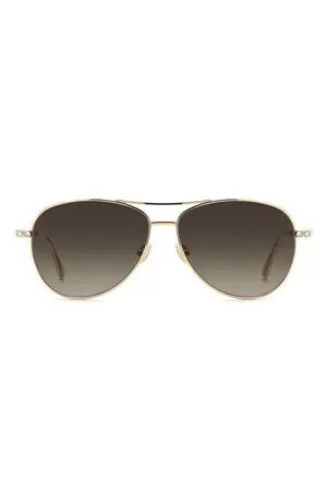 STUART WEITZMAN 60mm Pilot Sunglasses - Gold/brown Sf