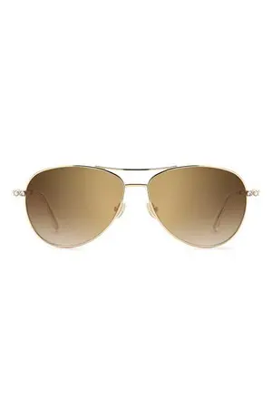 STUART WEITZMAN 60mm Pilot Sunglasses - Light Gold/brown Ss Gold