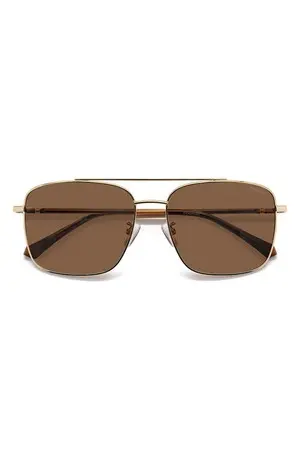 POLAROID 59mm Polarized Navigator Sunglasses - Gold/bronze Pz