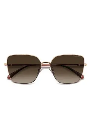 POLAROID 59mm Polarized Butterfly Sunglasses - Gold Copper/brown Sf Pz