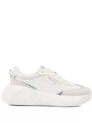Karl Lagerfeld Silver Tone Sneakers For Women