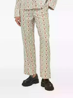 NOTES DU NORD Floral-stripe Trousers