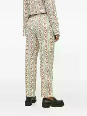 NOTES DU NORD Floral-stripe Trousers