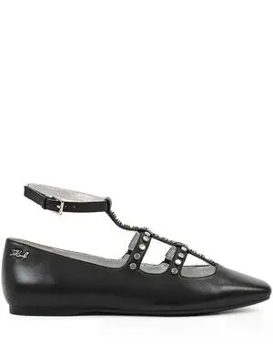 Karl Lagerfeld Studded Caged Ballet Flats