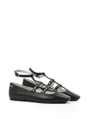 Karl Lagerfeld Studded Caged Ballet Flats