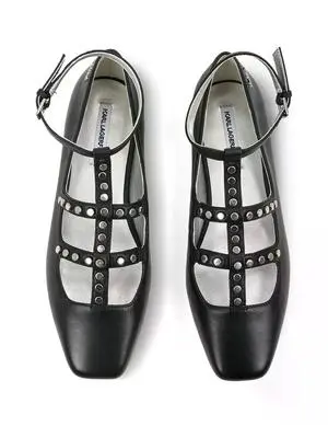 Karl Lagerfeld Studded Caged Ballet Flats