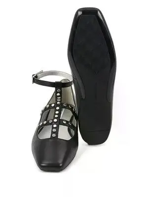 Karl Lagerfeld Studded Caged Ballet Flats