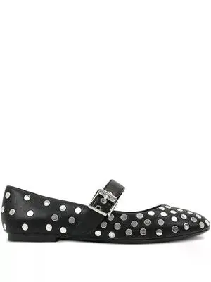 Karl Lagerfeld Stud-embellished Buckle Ballet Flats - Black