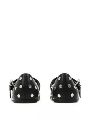 Karl Lagerfeld Stud-embellished Buckle Ballet Flats