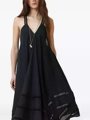 ALLSAINTS Lace-insert Asymmetric Dress - Black