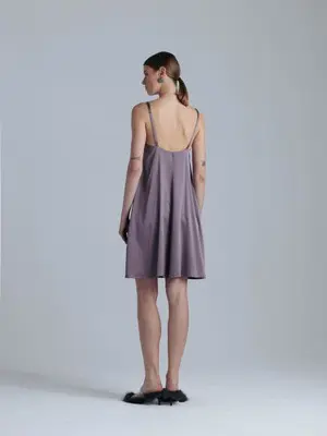 ALAS Aphrodite Silk Midi Dress - Noble Purple