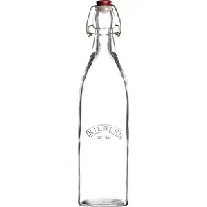 KILNER Square Swing Top Bottle - Clear