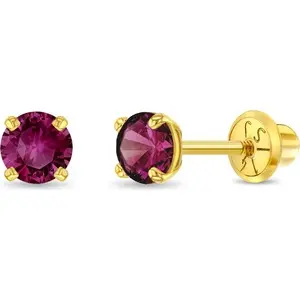 IN SEASON JEWELRY 14k Yellow Gold Simulated Birthstone Earrings - July